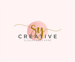 Initial sy feminine logo beauty monogram Vector Image