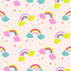 Multicolor rainbow clouds seamless pattern Vector Image
