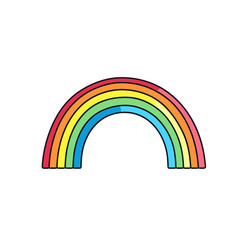 Rainbow hand-drawn comic rainbow doodle style Vector Image