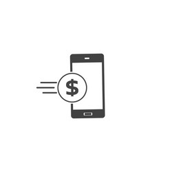 Coin and mobile phone icon cash flows icon Vector Image