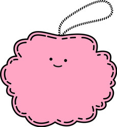 Doodle shower scrubber with smile puff Royalty Free Vector