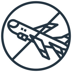 No plane icon isolated on white background Vector Image