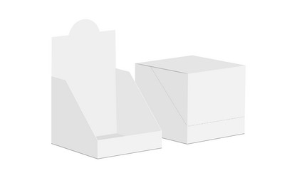 Rectangular counter display box mockup Royalty Free Vector