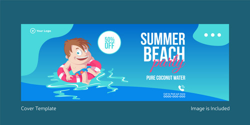 Summer beach party cover page Royalty Free Vector Image