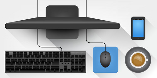 Wifi router front top angle and side view mockup Vector Image