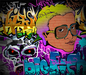Graffiti Wall Ghetto Vector Images (over 650)