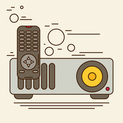 Screen projector video cartoon Royalty Free Vector Image