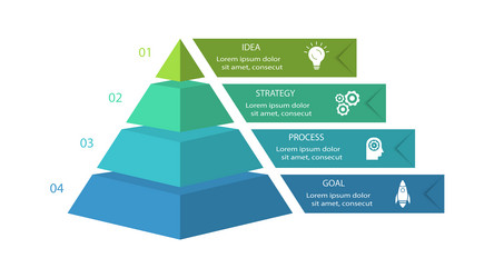 Pyramid up arrows infographic diagram chart Vector Image