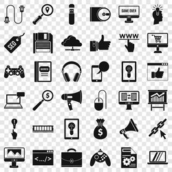 Building work icons set simple style Royalty Free Vector