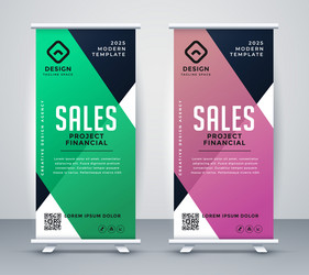 Modern business vertical standee design Royalty Free Vector