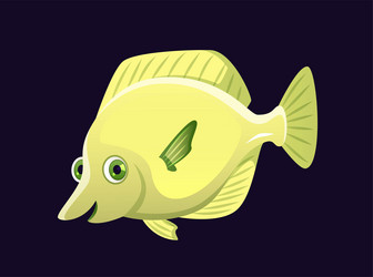 Cute fish sea animal cartoon sticker Royalty Free Vector
