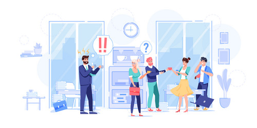 Flat cartoon boss manager employee characterwork Vector Image