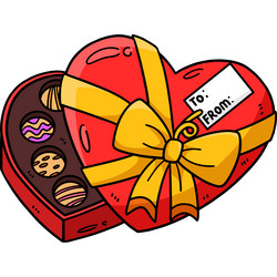 Box of chocolates cartoon colored clipart Vector Image