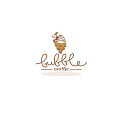 Logo for bubble waffle Royalty Free Vector Image