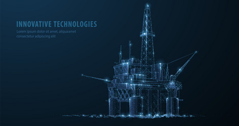 Oil rig abstract 3d floating rig platform Vector Image