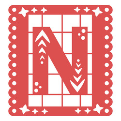 Papel picado capital letter n tilde accent Vector Image