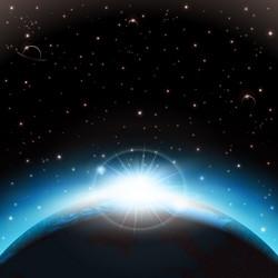 Abstract blue music background with star Vector Image