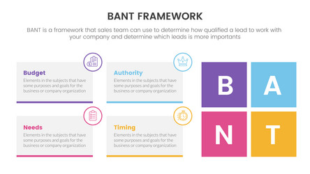 Bant sales framework methodology infographic Vector Image