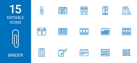 15 binder icons Royalty Free Vector Image - VectorStock