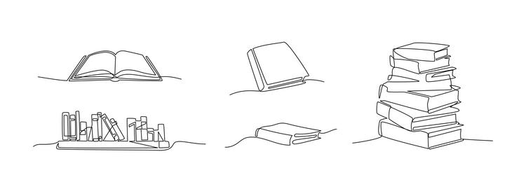 Book and notebook sketch set Royalty Free Vector Image