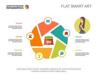 Three options project process chart template Vector Image