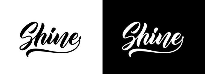 Shine handwritten word Royalty Free Vector Image