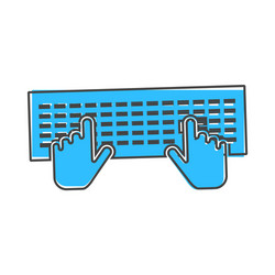 Keyboard and hand icon symbol business work Vector Image