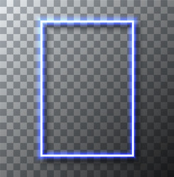 Shining blue led rectangle frames neon Royalty Free Vector