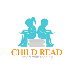Child reading logo designs simple for education Vector Image