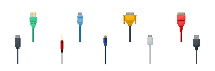 Usb cable plugs isolated on white background Vector Image