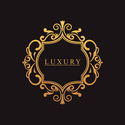 Golden ornament frame carving pattern Royalty Free Vector