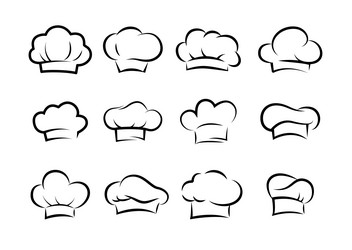Chefs toques caps and hats Royalty Free Vector Image