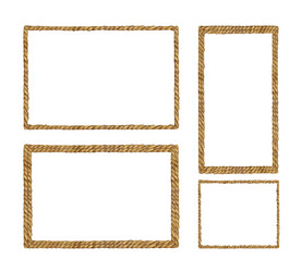 Square rope frame with knots and loops Royalty Free Vector