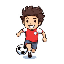 Soccer player hand-drawn comic football Royalty Free Vector