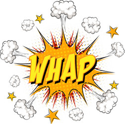 Comic speech bubble with whap text Royalty Free Vector Image
