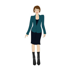 Women in elegant office clothes flat icon Vector Image