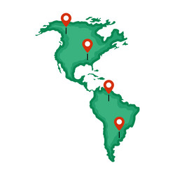 America map countries icon Royalty Free Vector Image