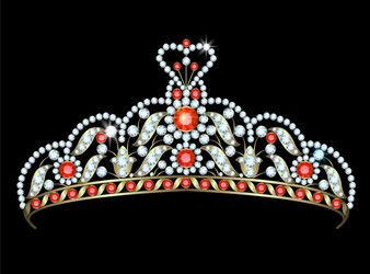 Feminine wedding diadem crown on black Royalty Free Vector