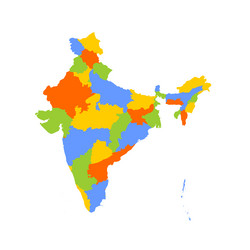 India political map of administrative divisions Vector Image
