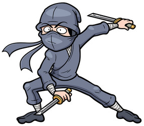 Ninja with a katana sword Royalty Free Vector Image