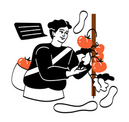 People picking harvest Royalty Free Vector Image