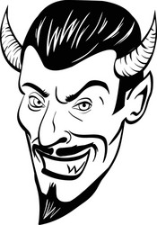 Devil black and white Royalty Free Vector Image