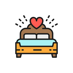 Mattress queen size line icon bed dimension Vector Image