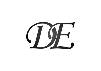 D e letter sign symbol initial letter e logo Vector Image