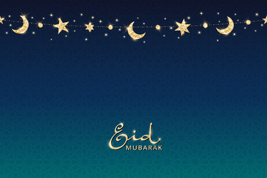 Eid mubarak banner with glitter decoration Vector Image