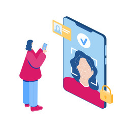 Under a surveillance cameras face recognition Vector Image