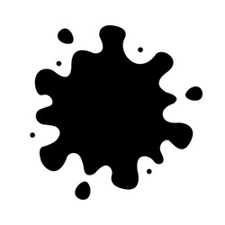 Black paint blot icon cartoon paint ink splashe Vector Image