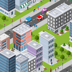 Isometric 3d city urban area Royalty Free Vector Image