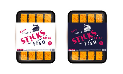Premium quality tilapia packaging label Royalty Free Vector