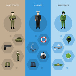 Military horizontal banners collection Royalty Free Vector